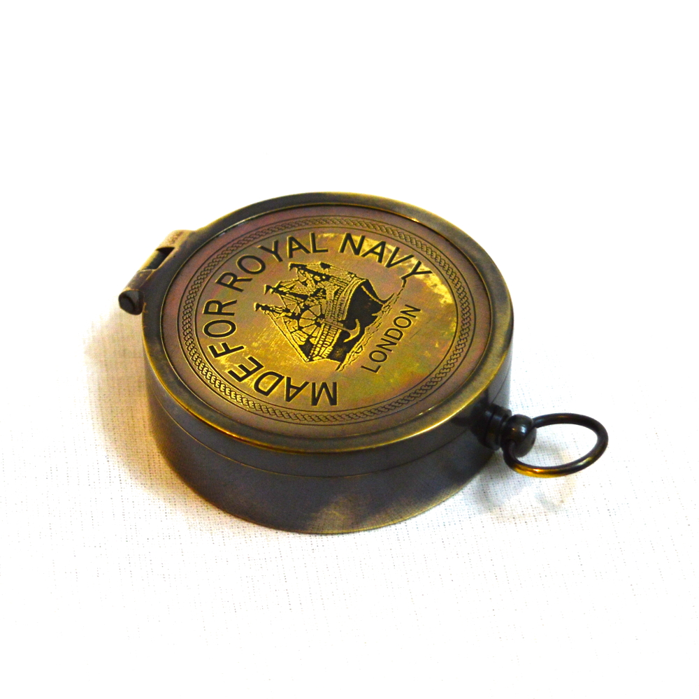 Antikcart Vintage London Royal Navy Brass Compass View Antikcart