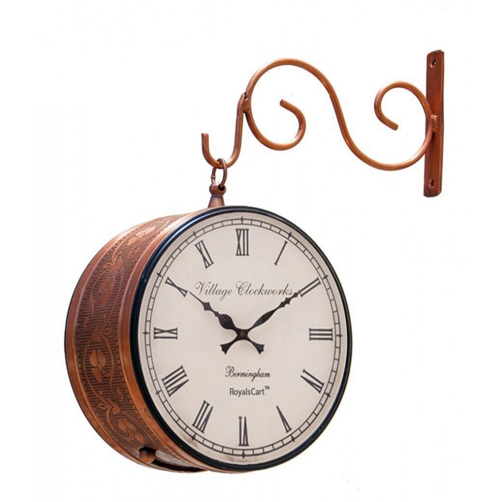 Passion-Retro-Vintage-Station-Clock-Copper-Finish-Antikcart - Antikcart