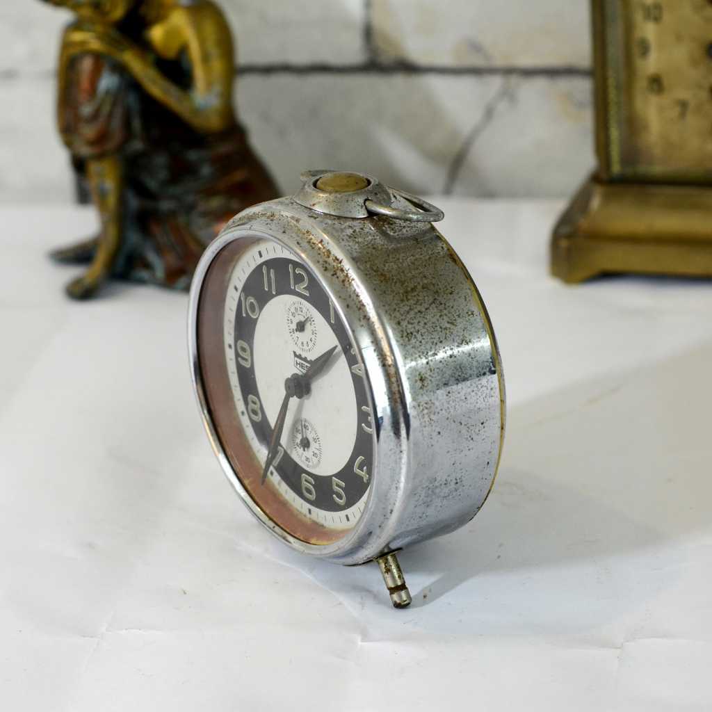 Antikcart Beautiful Dial Antique Hess Time Piece Table Clock Decor ...