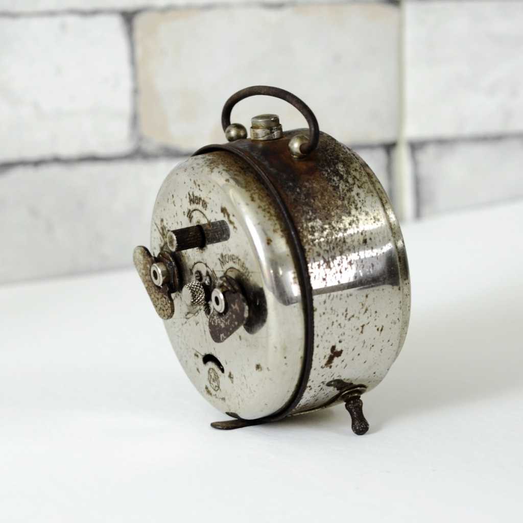 Antikcart Antique West End Table Time Piece Clock SIDE VIEW - Antikcart