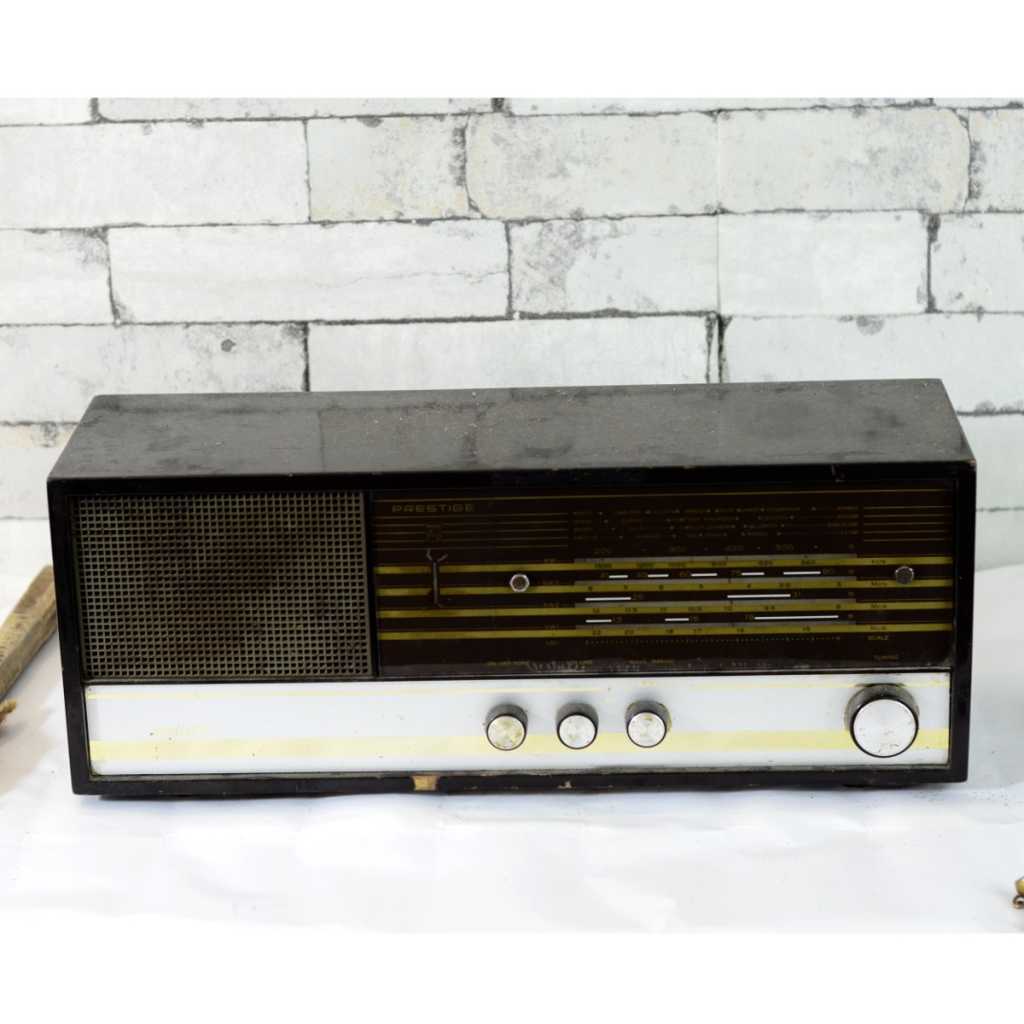 Antikcart Philips Prestige Antique Valve Radio TOP VIEW - Antikcart