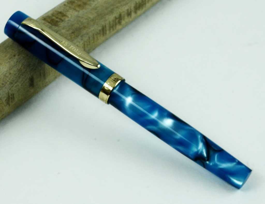 acrylic fountain pen guider blue Marbled eyedropper