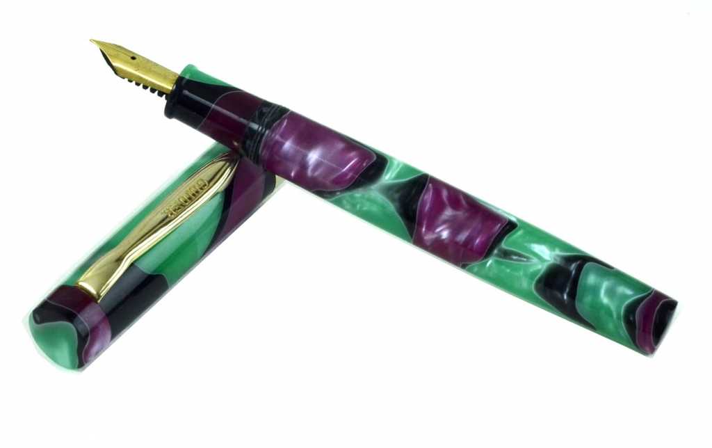Fountain pen guider Green Marbled Acyrlic eyedropper Pen