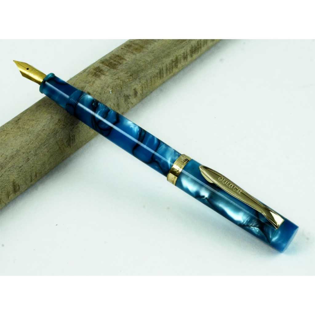 acrylic fountain pen guider blue Marbled eyedropper