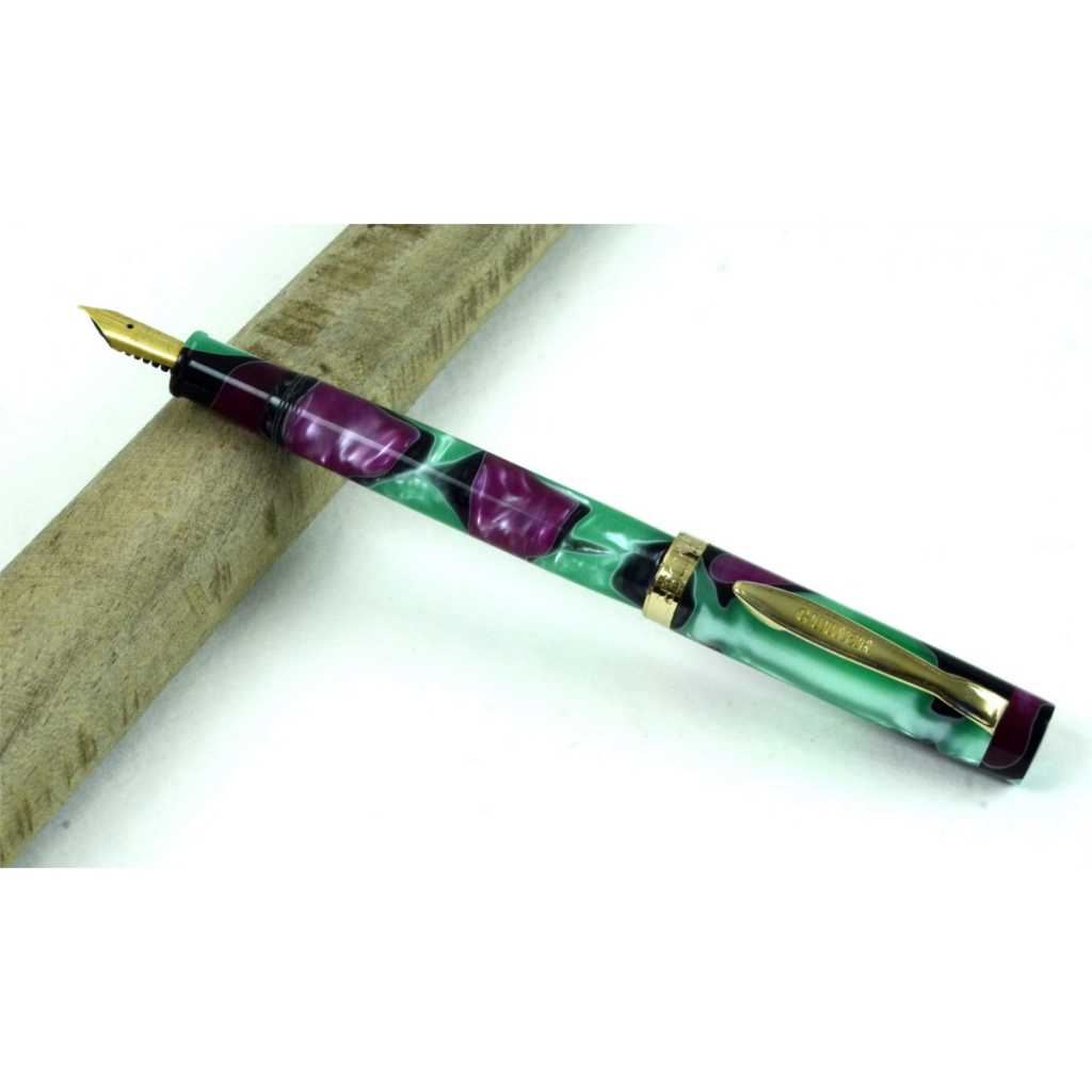 Fountain pen guider Green Marbled Acyrlic eyedropper Pen
