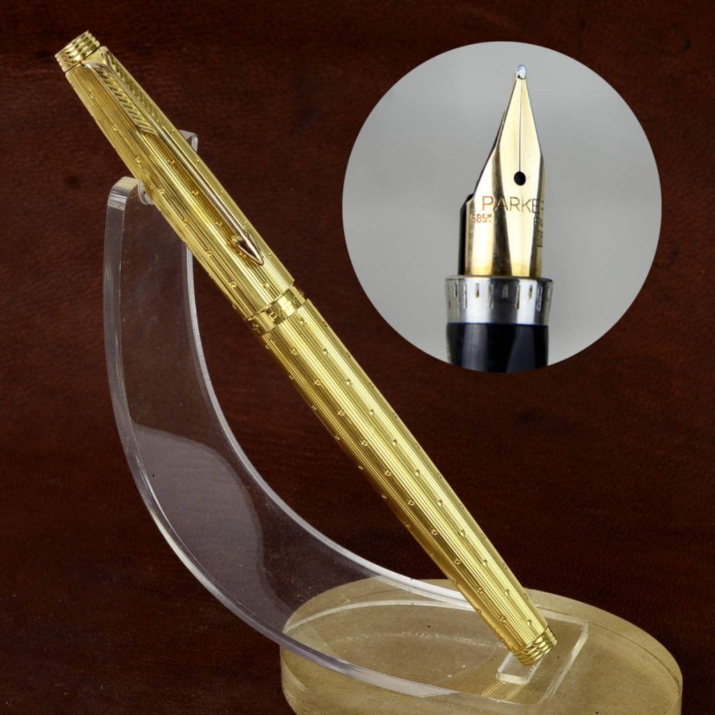 Buy parker 75 perle gold nib 14K fountain pen with gold plated barrel ...