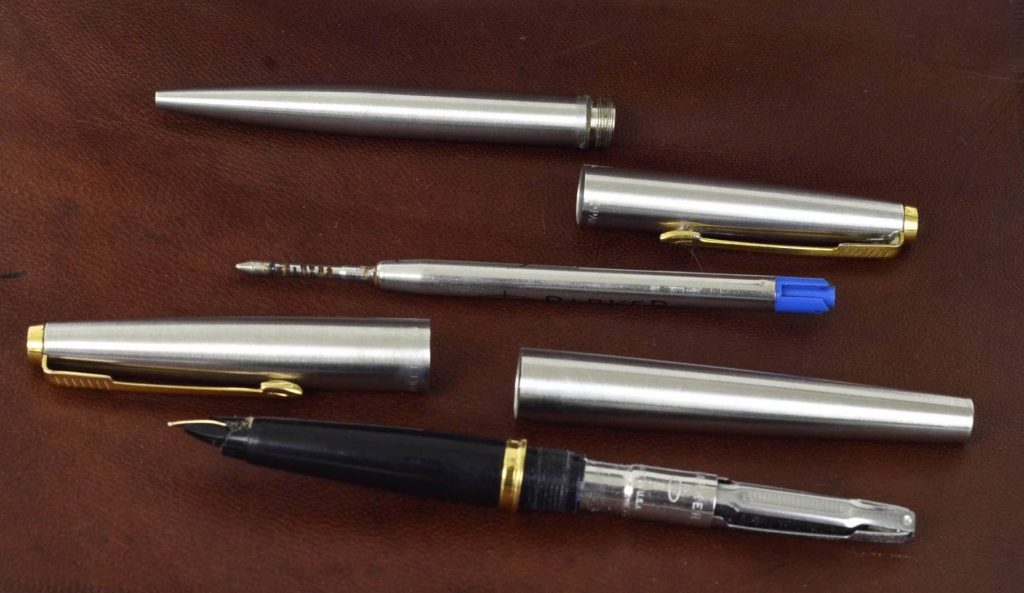 Buy online Parker 45 flighter set fountain pen and ballpoint 14K gold M nib