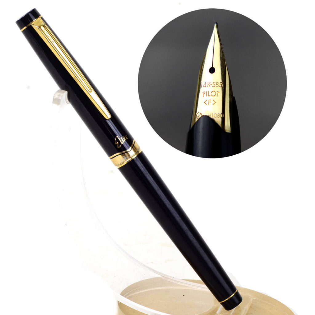 Buy Pilot Elite long size fountain pen with 14K solid gold F nib online