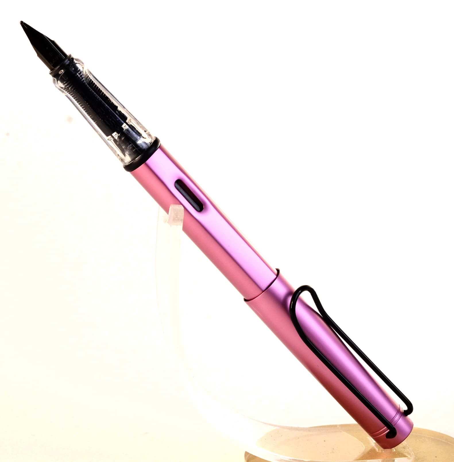 lamy-alstar-pink-barrel-black-coated-B-nib-Germany - Antikcart