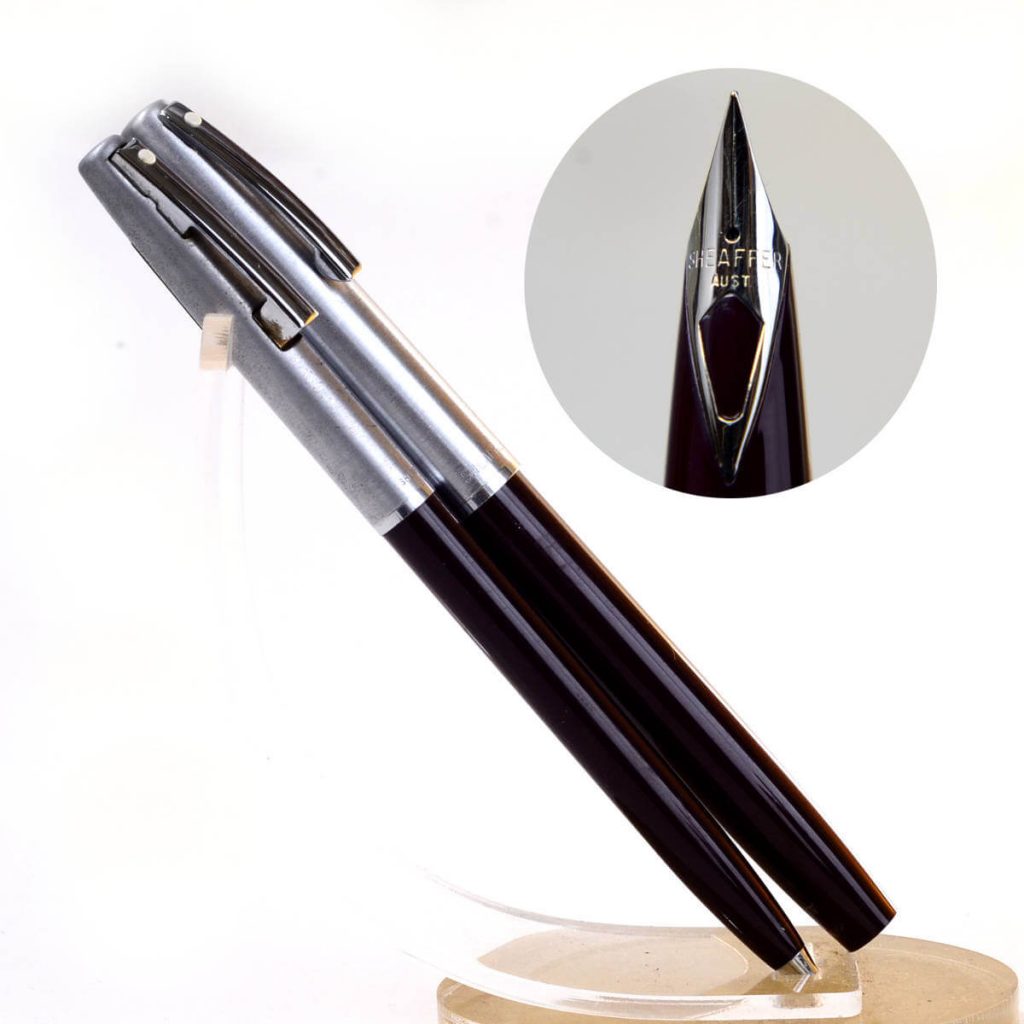Buy Vintage Sheaffer imperial 440 burgundy fountain pen and ballpoint pen