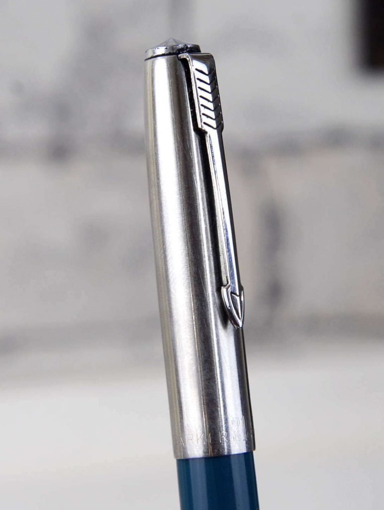 Buy vintage parker 21 teal barrel fountain pen with steel F nib online