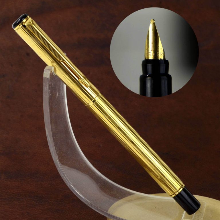 Buy vintage Parker rialto 88 gold plated nib fountain pen with Broad nib