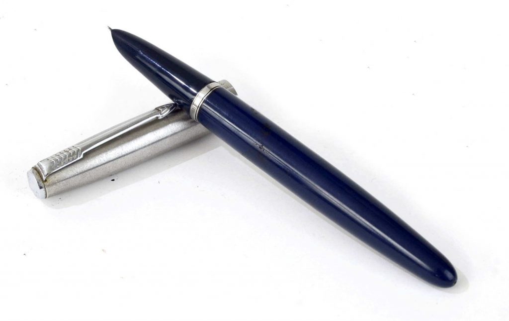 Buy vintage parker 21 navy barrel fountain pen with steel M nib online