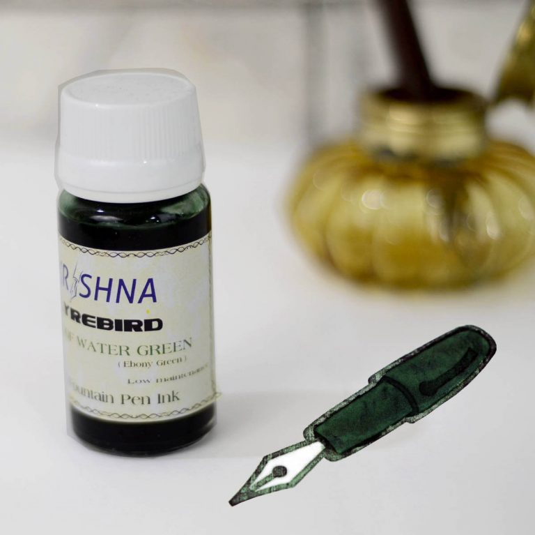 Buy Krishna waterproof green colour fountain pen ink online