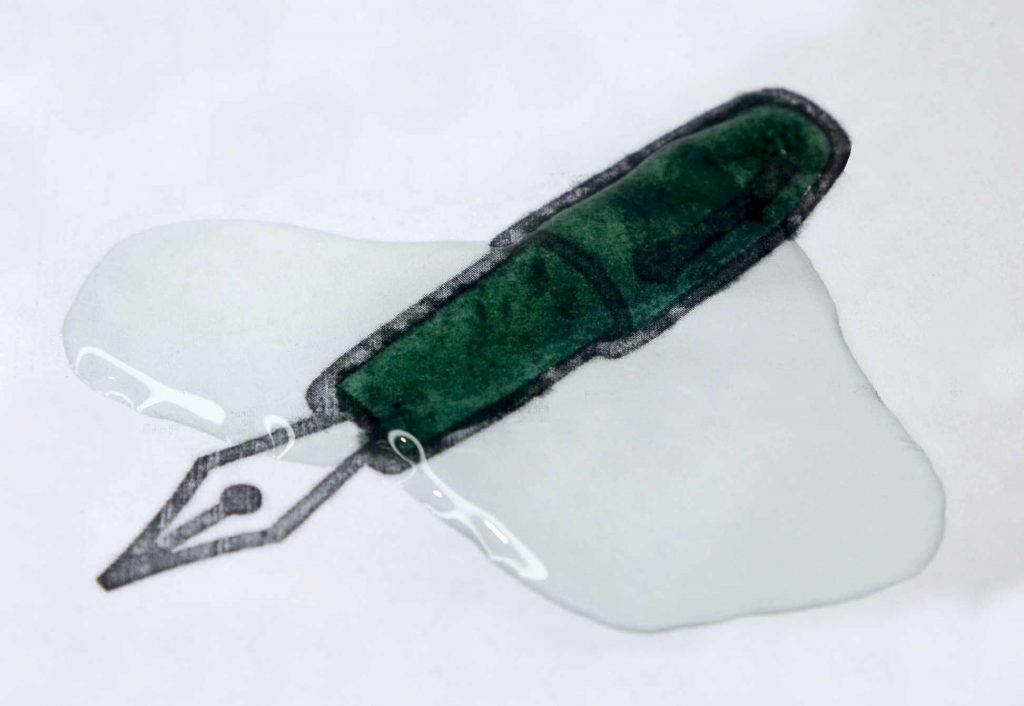 Buy Krishna waterproof green colour fountain pen ink online