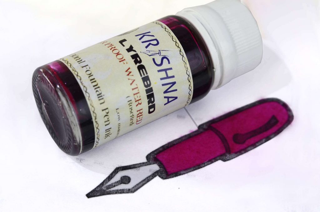 Buy Krishna waterproof ink red colour fountain pen ink online
