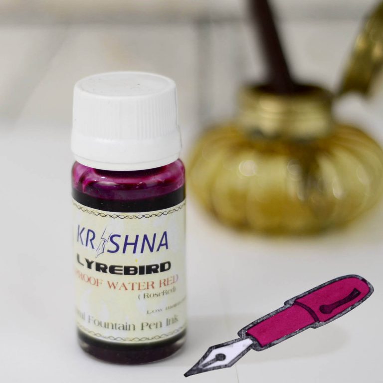 Buy Krishna waterproof ink red colour fountain pen ink online