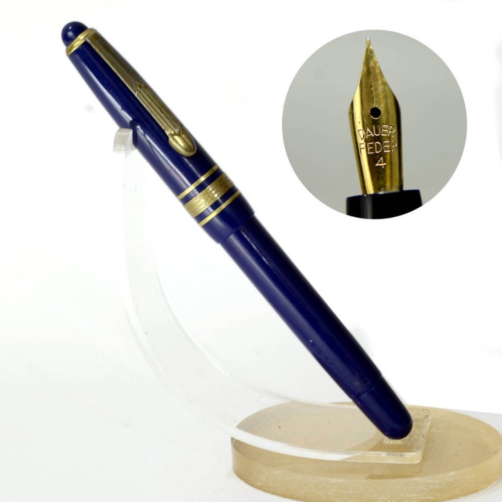 Buy german dauer feder piston filler fountain pen with plated F nib online