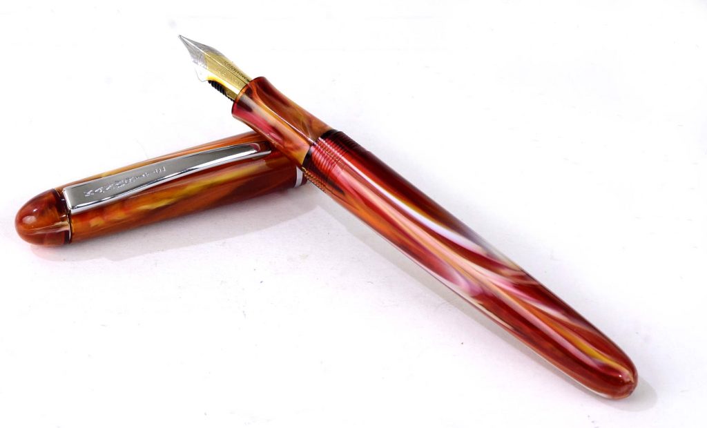 Buy Kanwrite desire fountain pen red white marbled full flex medium nib