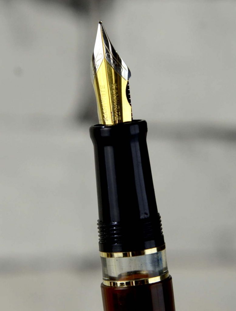 Buy Kanwrite piston filler Heritage amber black fountain pen with flex ...