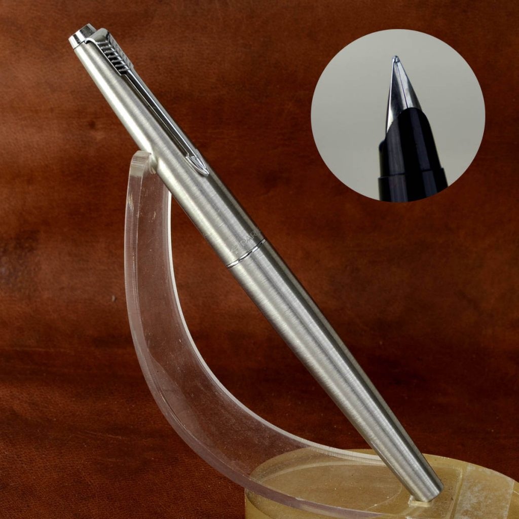 Buy online Parker 45 chrome flighter fountain pen with hooded Fine Nib