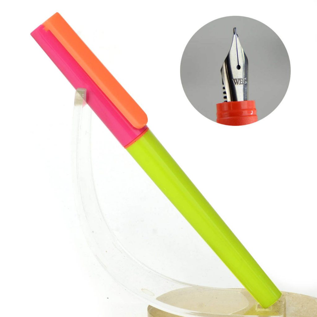 Buy WH smith school neon fountain pen with steel needle F nib