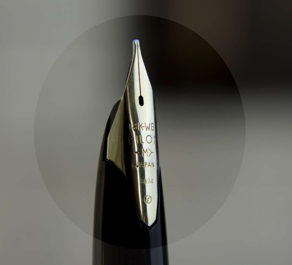 Buy Vintage Pilot custom silver striped fountain pen wth 18K white gold nib