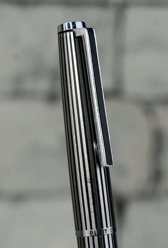 Buy Vintage Pilot custom silver striped fountain pen wth 18K white gold nib