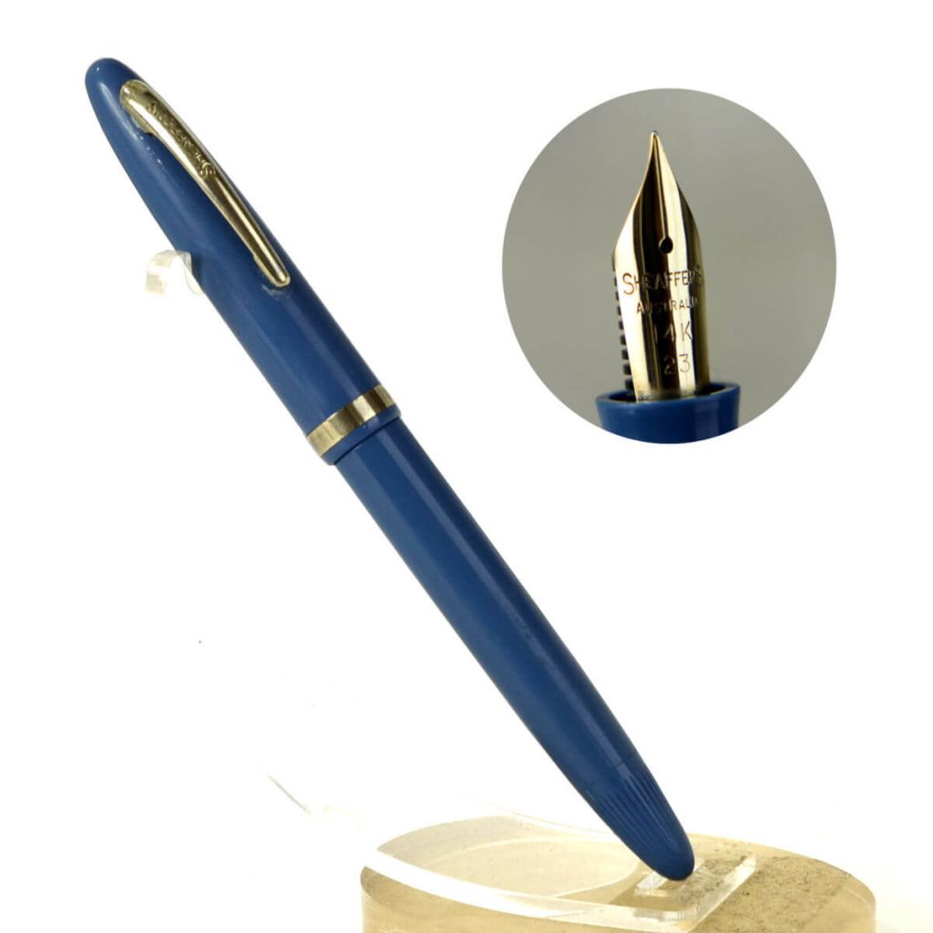 Buy sheaffer cadet touchdown teal blue fountain pen with 14K gold F nib