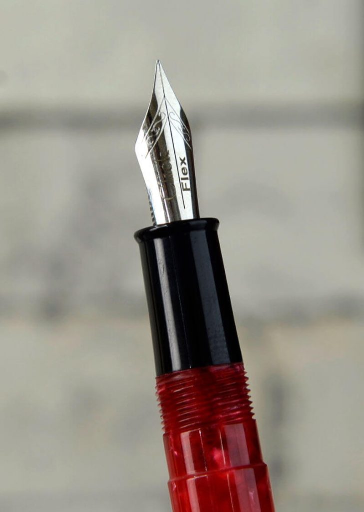 Buy online click renaissance raphael red acrylic fountain pen with B nib