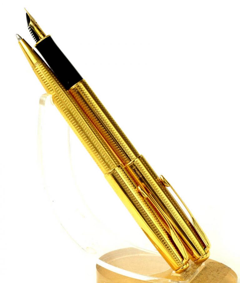 Buy Parker sonnet cascade golden fountain pen set with 18K gold F nib
