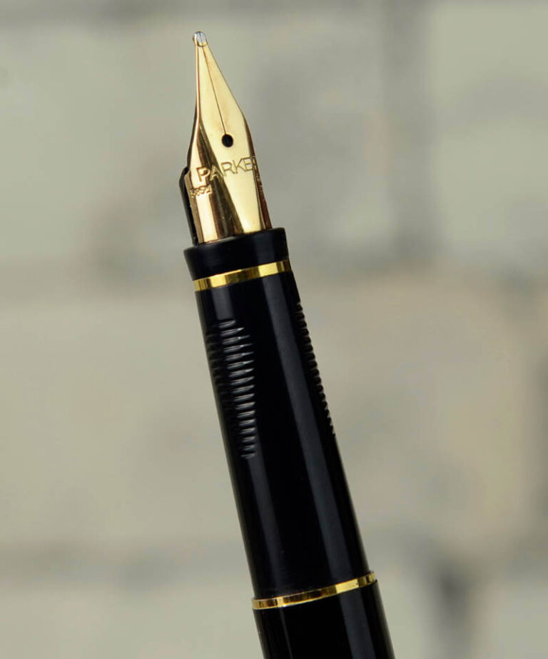 Buy parker 75 lacquer black barrel fountain pen with 14K gold M nib - NOS