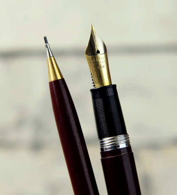 Buy vintage sheaffer snorkel saragota fountain pen set with 14K gold F nib