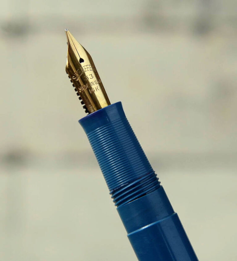 Buy sheaffer cadet teal blue touchdown fountain pen with 14K gold F nib
