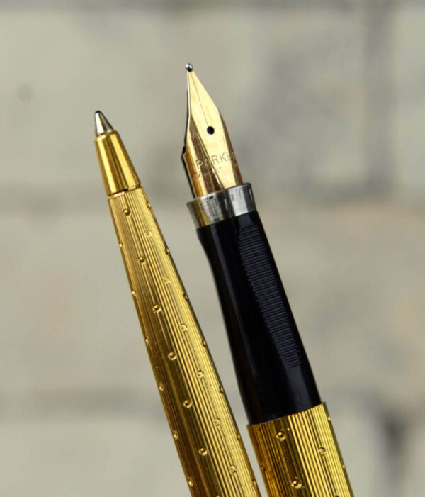 Buy parker 75 gold filled barrel fountain pen set with 14K gold M nib