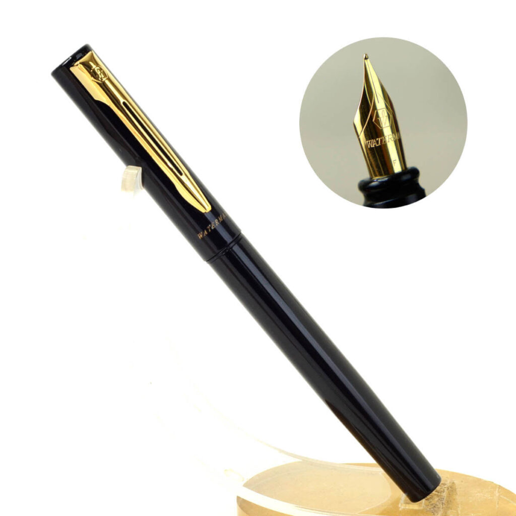 Buy Waterman phileas lacquer black fountain pen with plated F nib