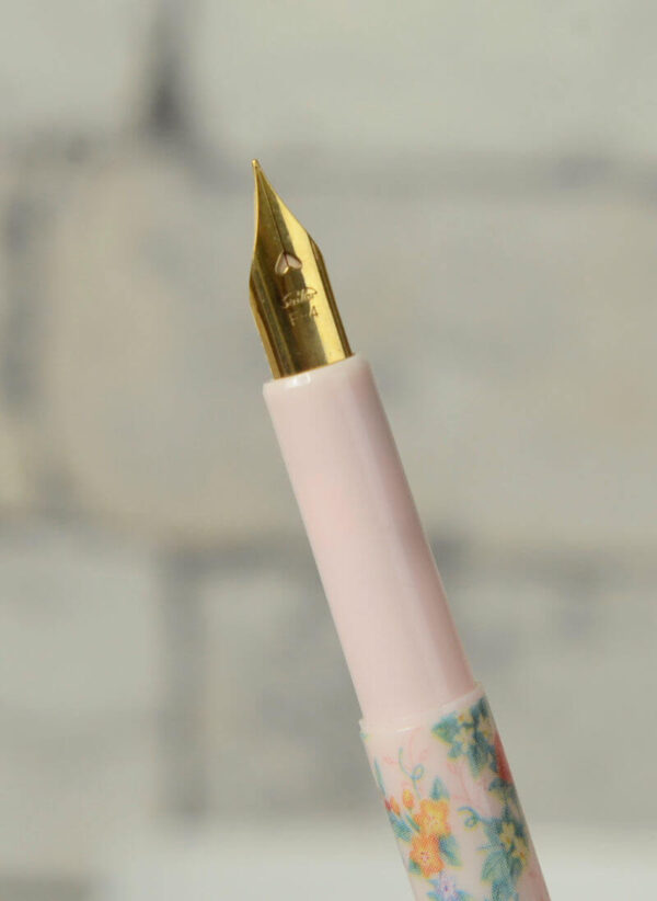 buy vintage sailor school pen pen with floral barrel and plated F nib