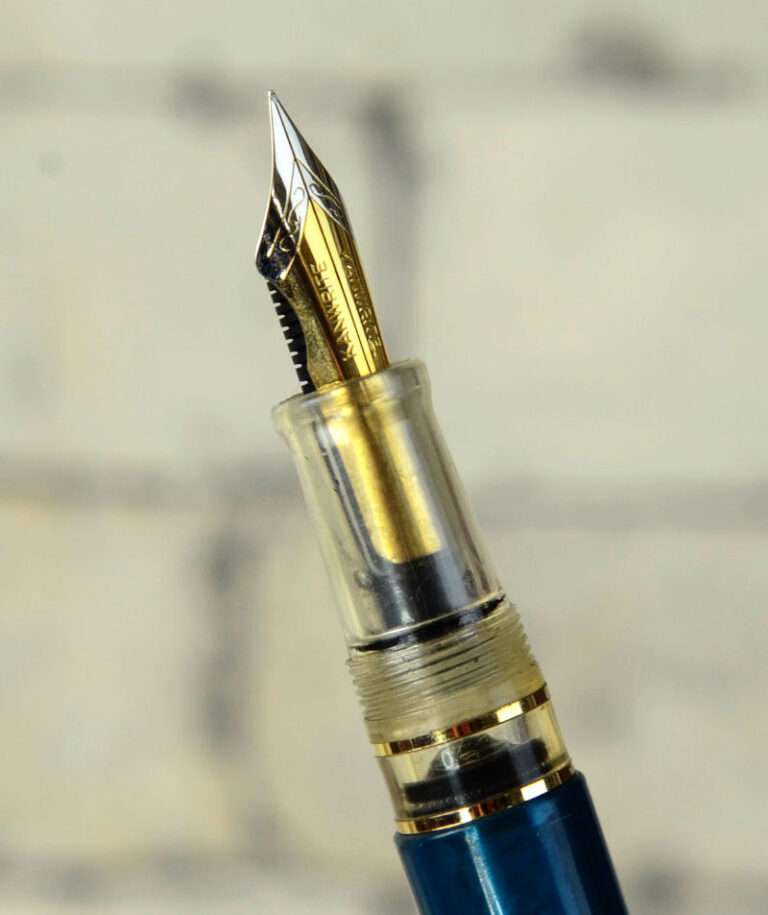 Kanwrite Heritage kingfisher Piston Filler fountain pen with flex nib