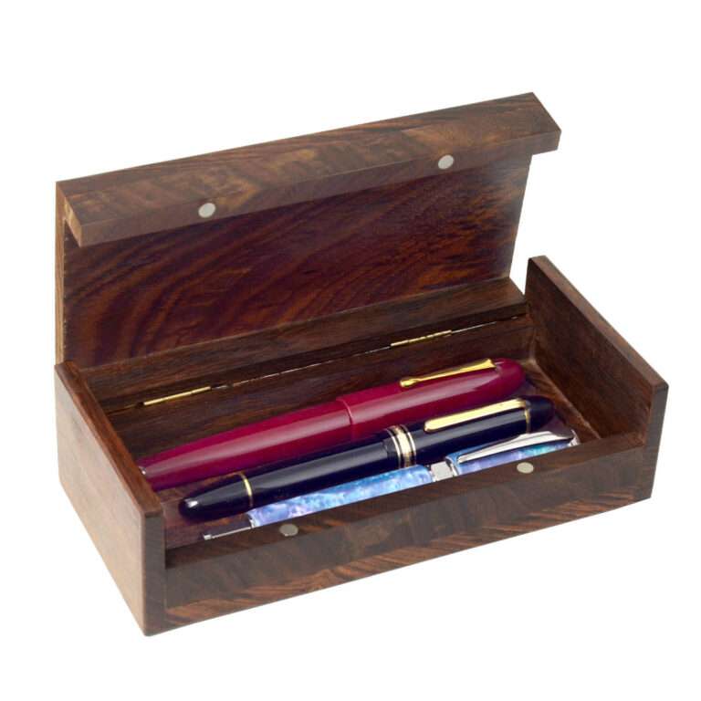 Premium walnut solid wood pen box - 3 jumbo pens - Antikcart