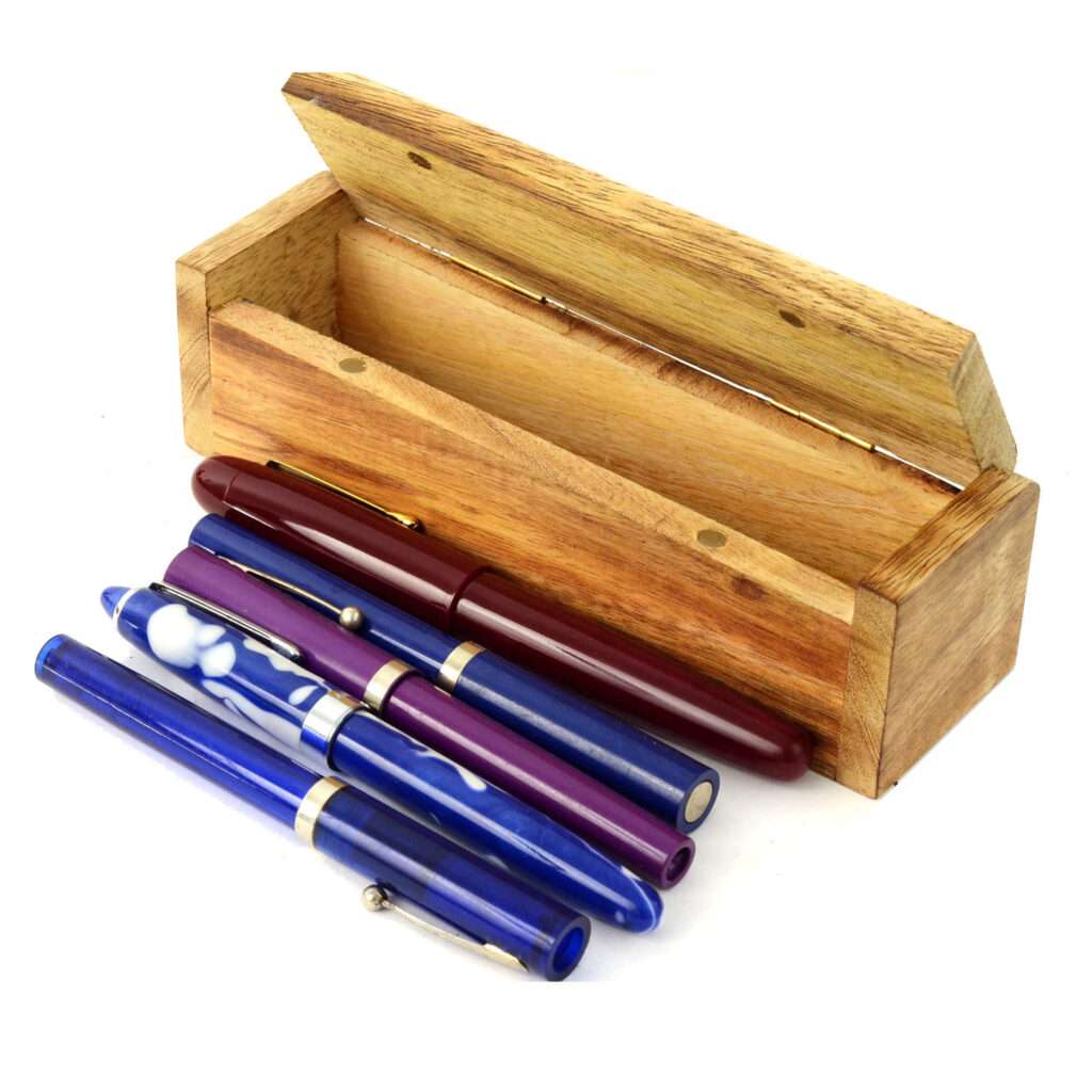 Solid wood pen box - 5 pens storage - Antikcart