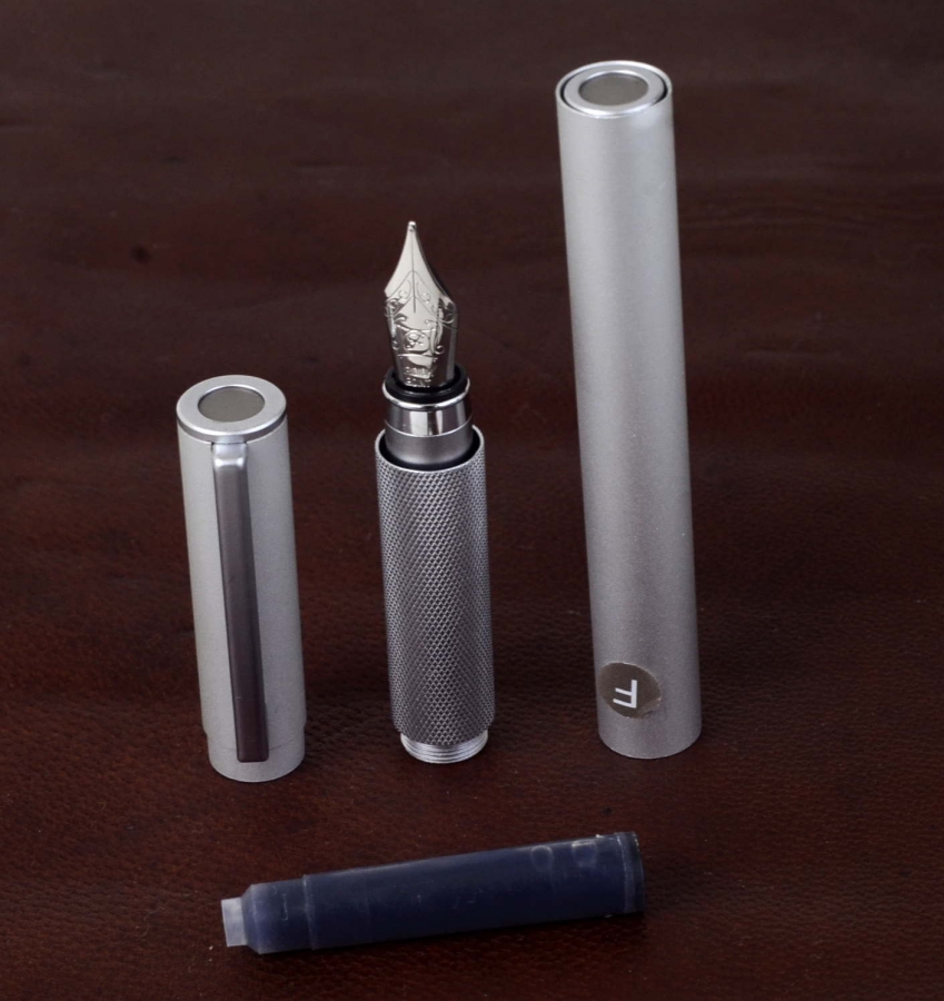 Buy online muji fountain pen industrial design with iridium point F nib