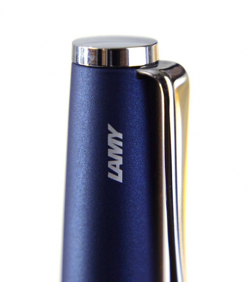 Buy online lamy studio imperial blue barrel fountain pen with Steel M nib