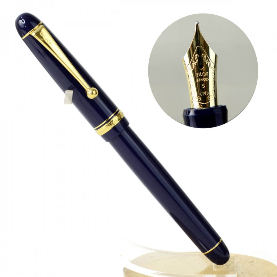 Buy online Pilot custom 74 black barrel fountain pen 14K solid gold M nib