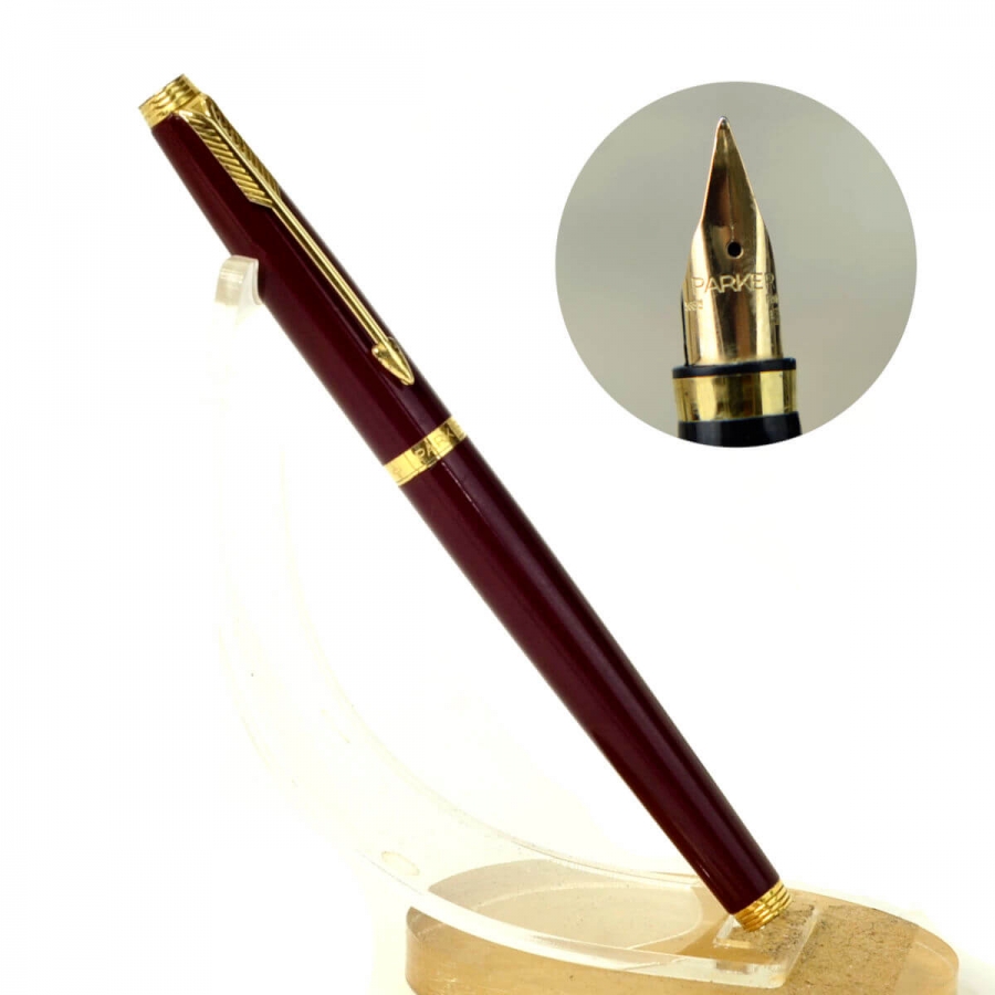 Buy parker 75 lacquer burgundy barrel fountain pen with 14K gold M nib